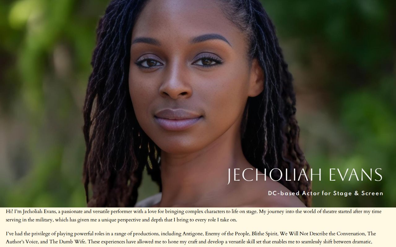 Jecholiah Evans | Actor | DC Area